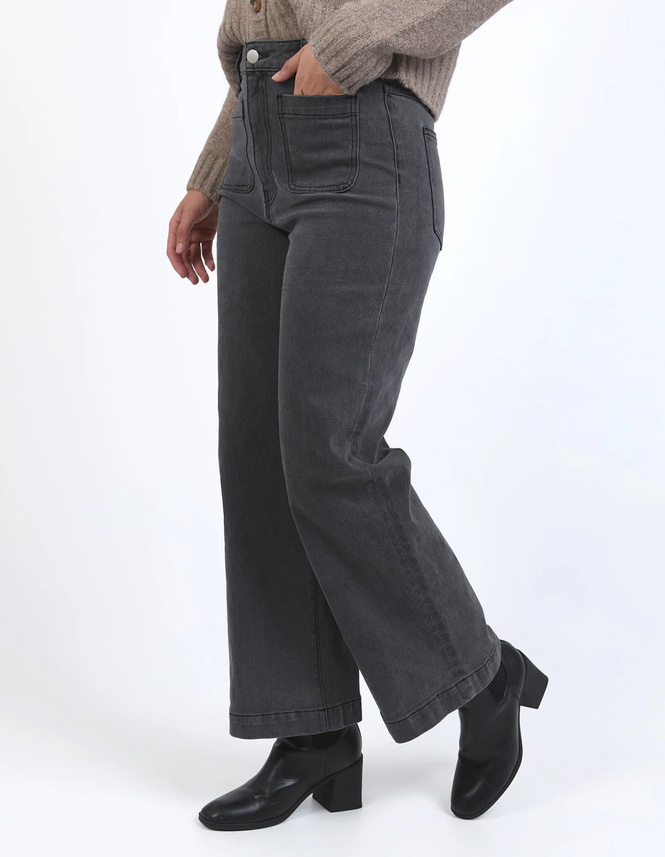 Sarah Wide Leg Jean | Washed Black – Boutique on Binney
