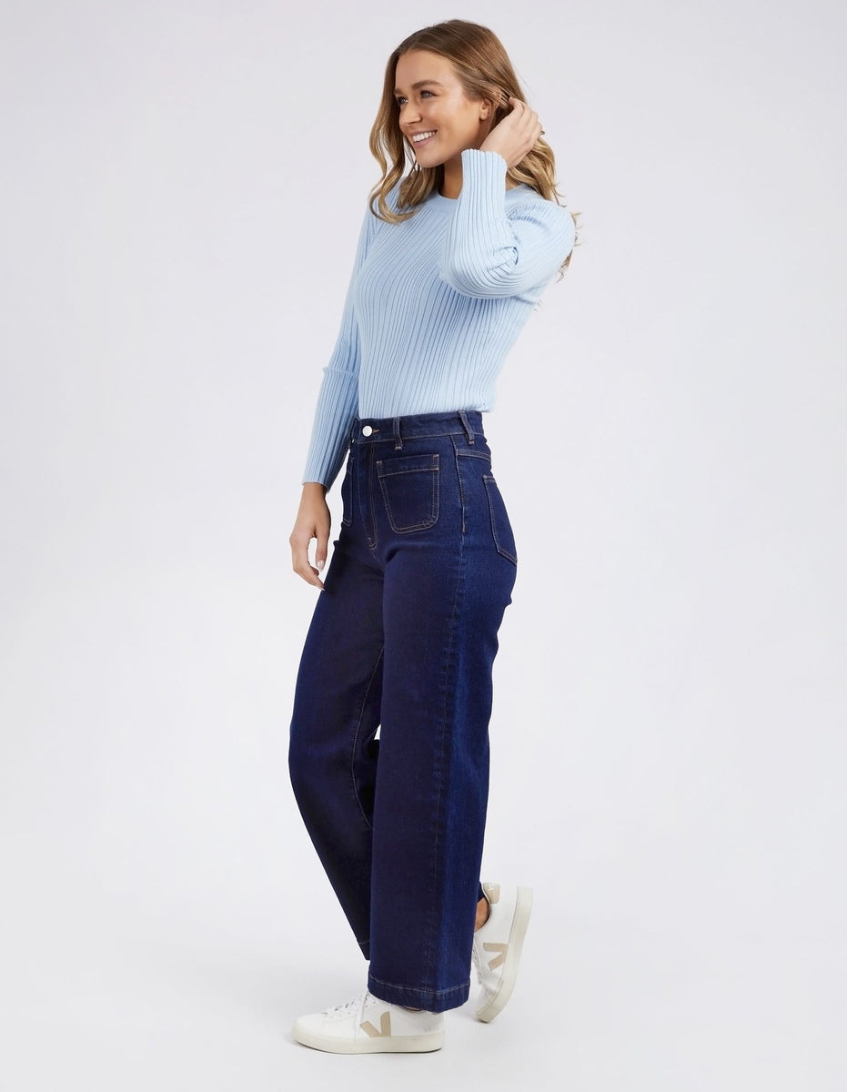 SARAH WIDE LEG JEAN | DARK DENIM – Boutique on Binney