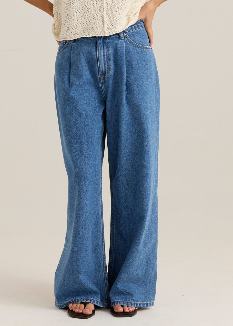 Nuala wide leg jean - classic blue wash – Boutique on Binney